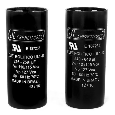 Electrolytic capacitors for starting motors 110V - JL Capacitores
